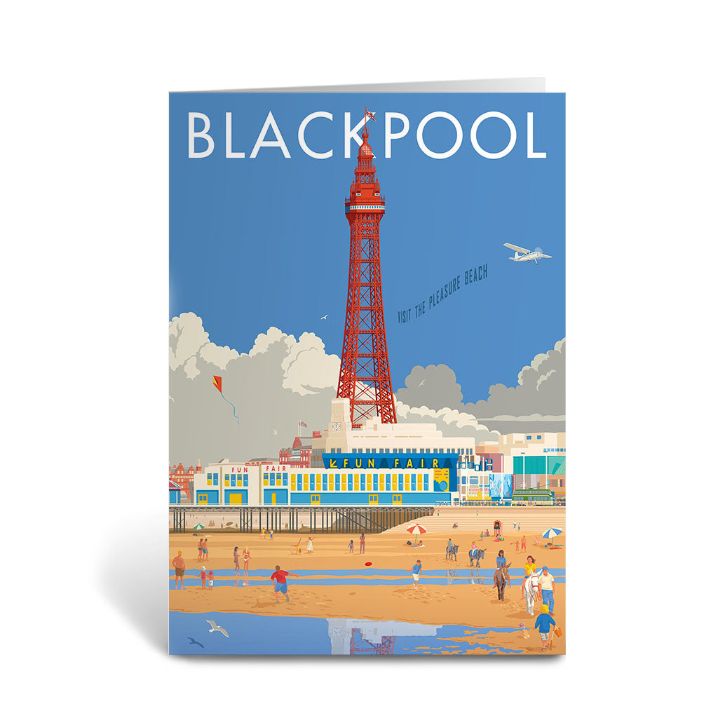 Blackpool Greeting Card 7x5 – Stephen Millership - The Art of Travel