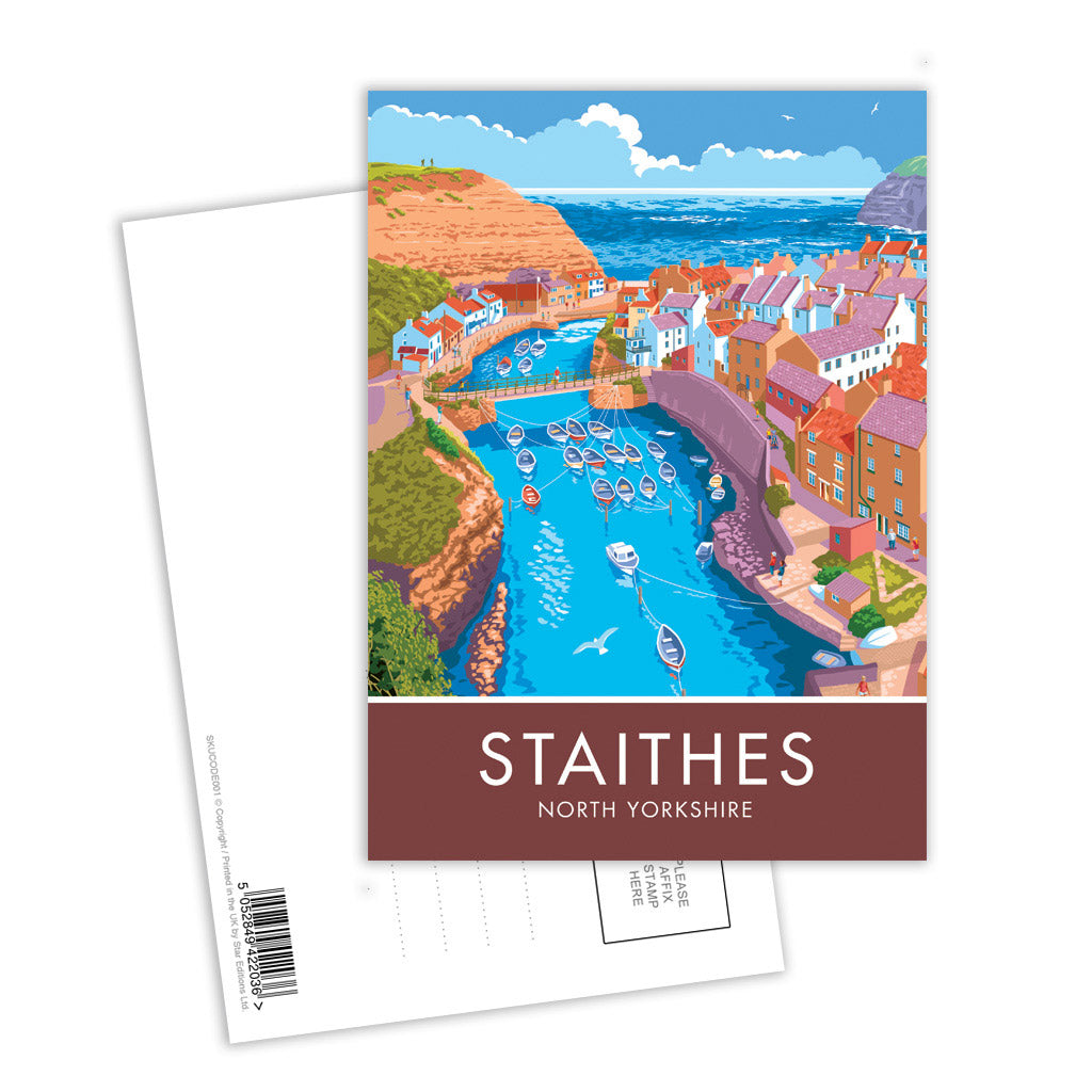Staithes Postcard Pack of 8 – Stephen Millership - The Art of Travel