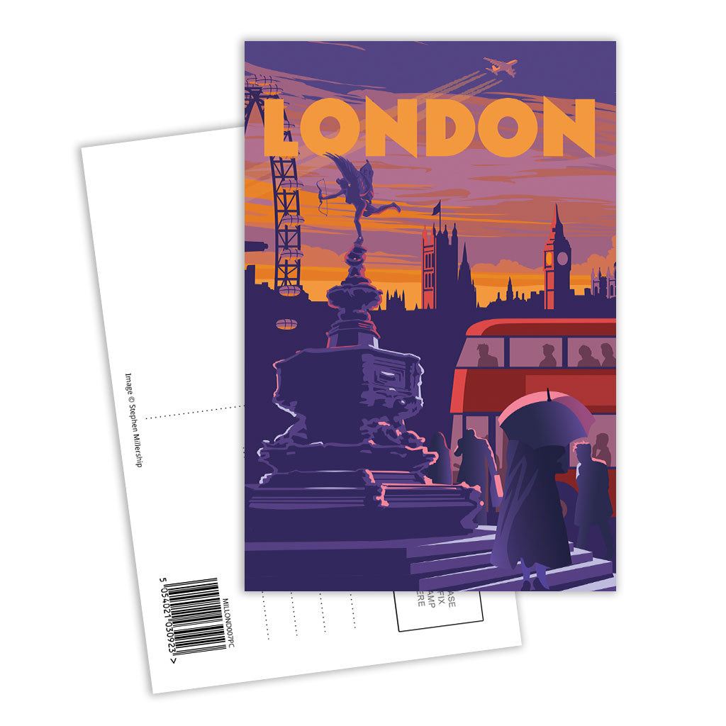 London Postcard Pack of 8 – Stephen Millership - The Art of Travel
