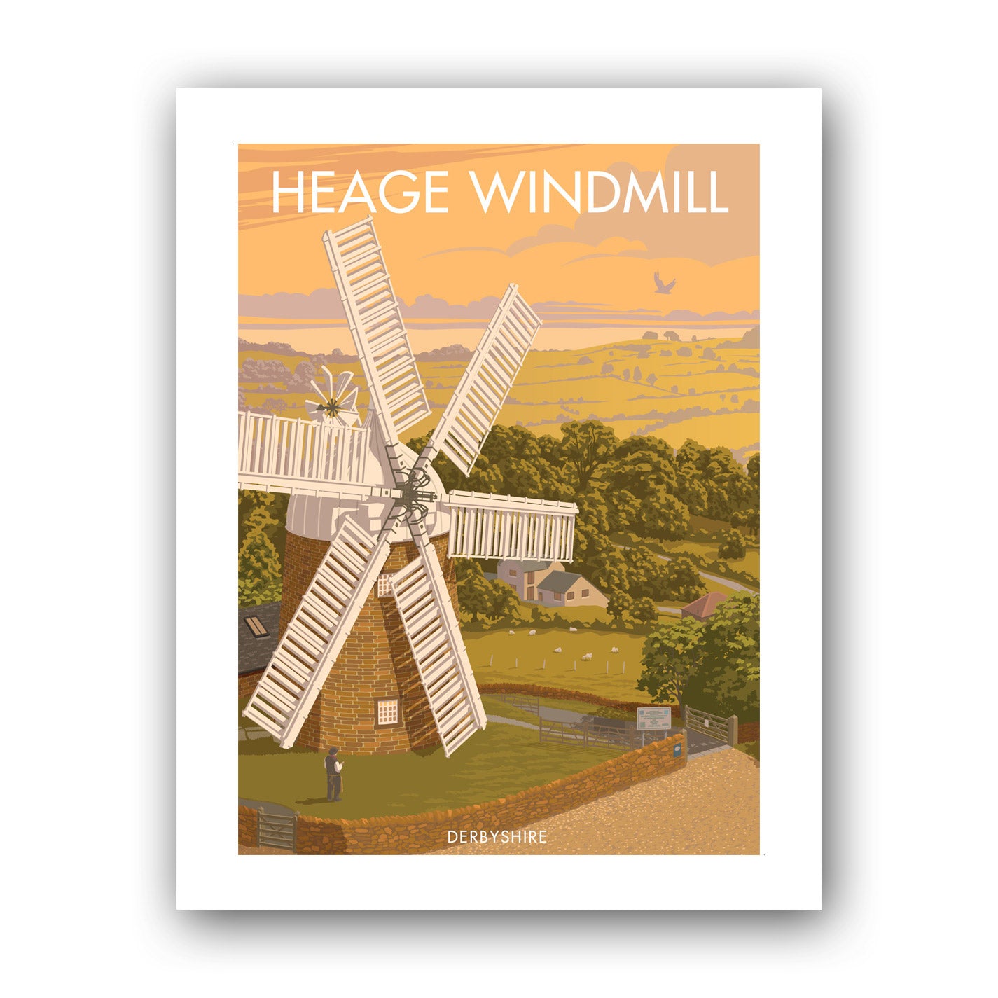 Heage Windmill Art Print – Stephen Millership - The Art of Travel